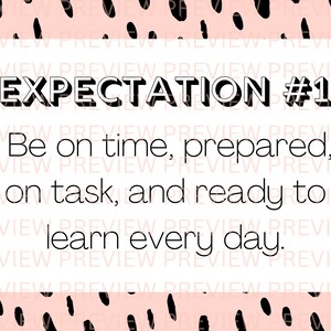 Classroom Expectations Posters, Signs, Boho Modern Rules, Printable ...