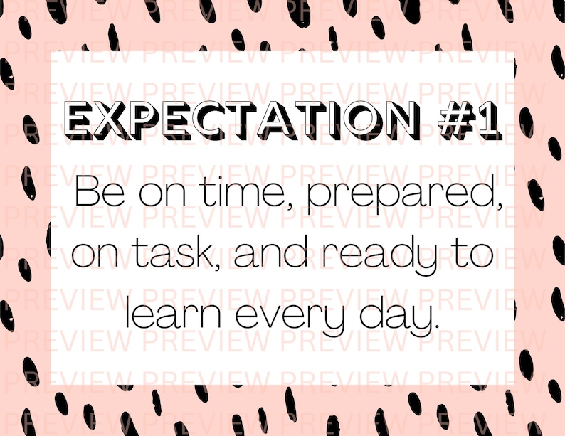 Classroom Expectations Posters, Signs, Boho Modern Rules, Printable ...