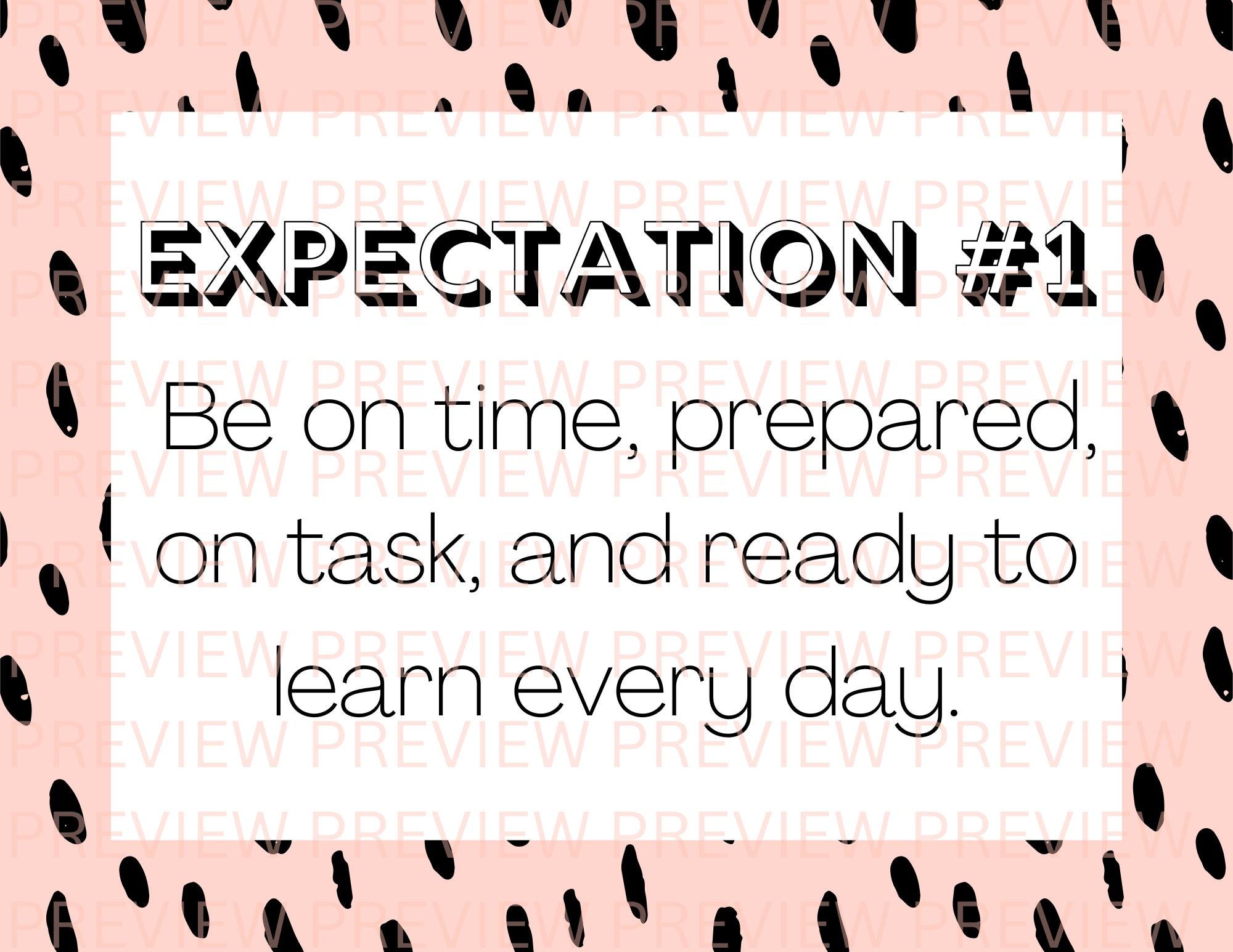 Classroom Expectations Posters, Signs, Boho Modern Rules, Printable ...