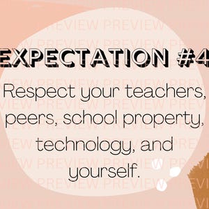 Classroom Expectations Posters, Signs, Boho Modern Rules, Printable ...
