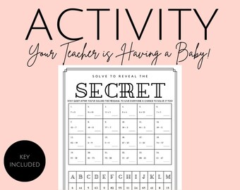 Your Teacher is Having a Baby Puzzle Pregnancy Announcement for ...