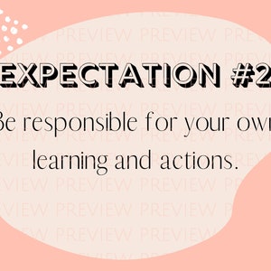 Classroom Expectations Posters, Signs, Boho Modern Rules, Printable ...