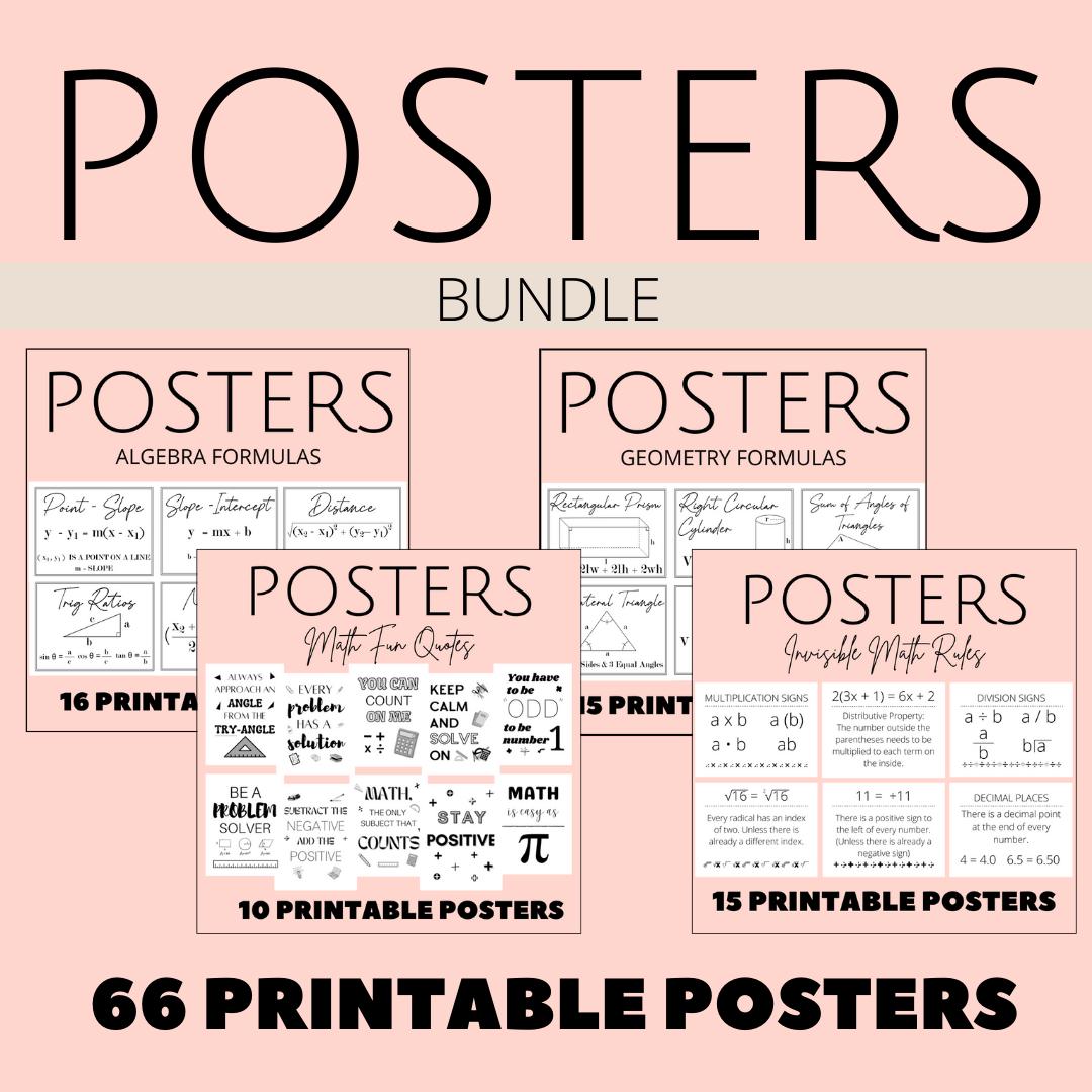 Math Classroom Decor Bundle,math Poster Bundle,math Classroom,math ...