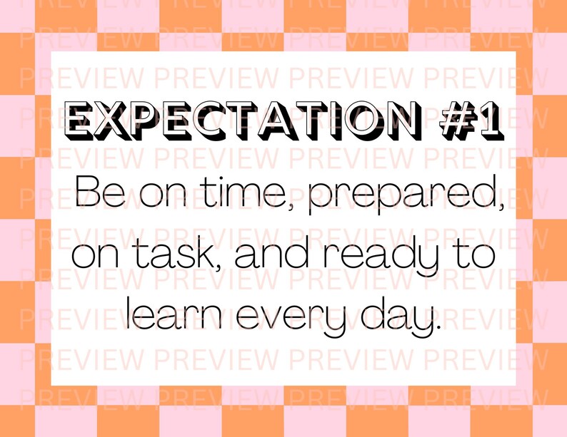 Groovy Retro Classroom Expectations Posters, Signs, Rules, Printable ...