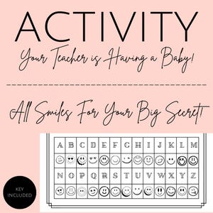 Teacher Pregnancy Announcement Puzzle, Classroom Activity Worksheet ...