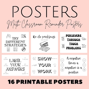 Math Classroom Posters, Math Posters, Easy and Modern Classroom ...