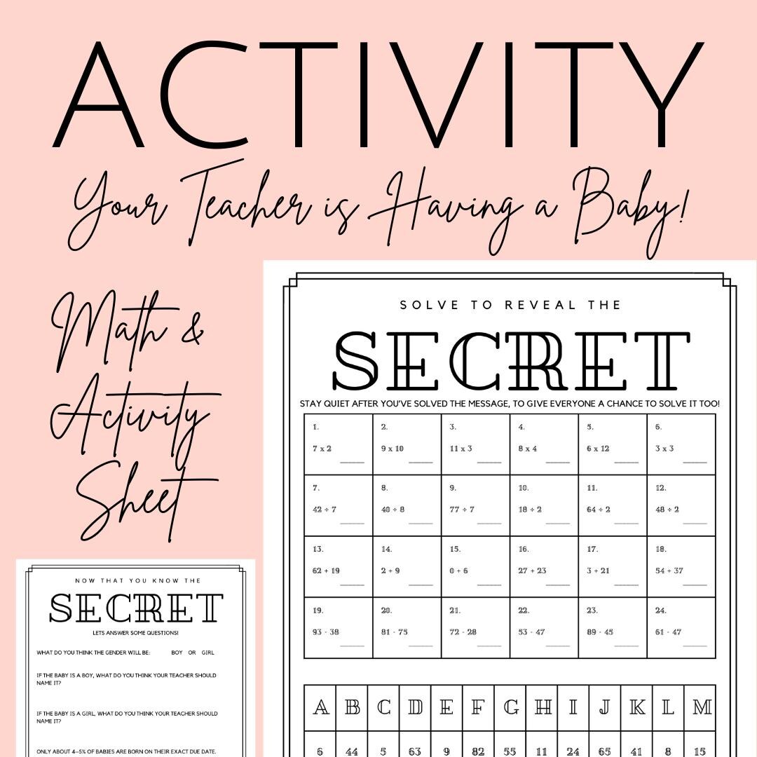 Your Teacher is Having a Baby Puzzle Pregnancy Announcement for ...