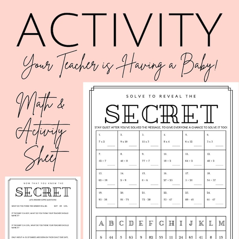 Your Teacher is Having a Baby Puzzle Pregnancy Announcement for ...