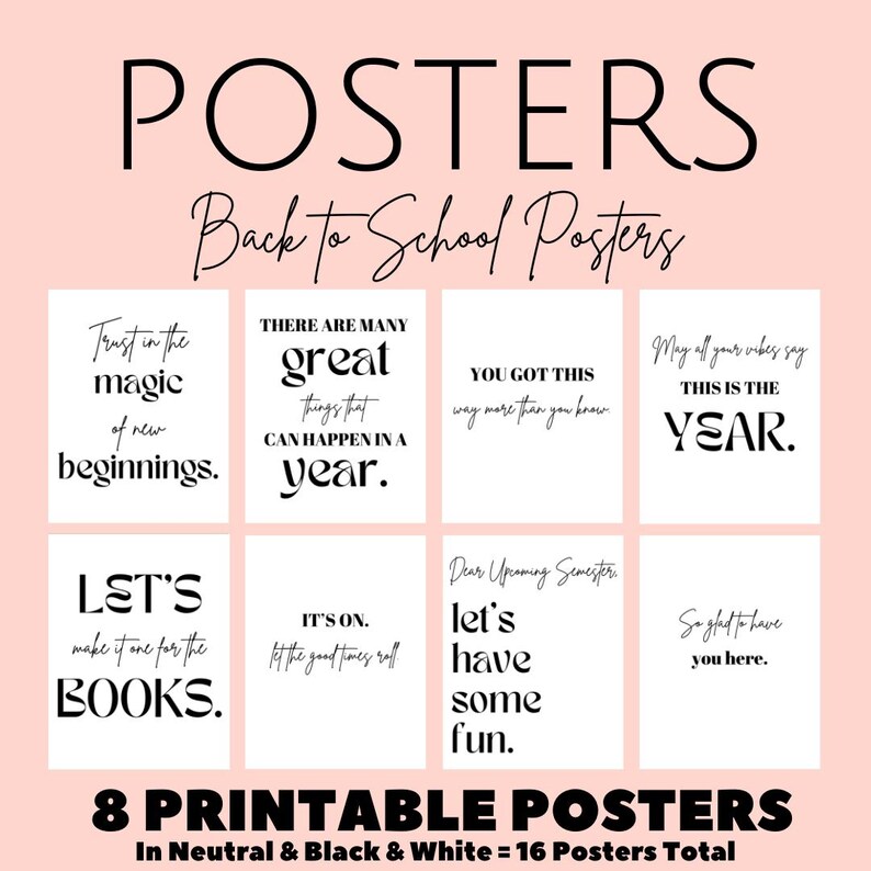 Back-to-school Middle & High School Classroom Decor Posters, Modern ...