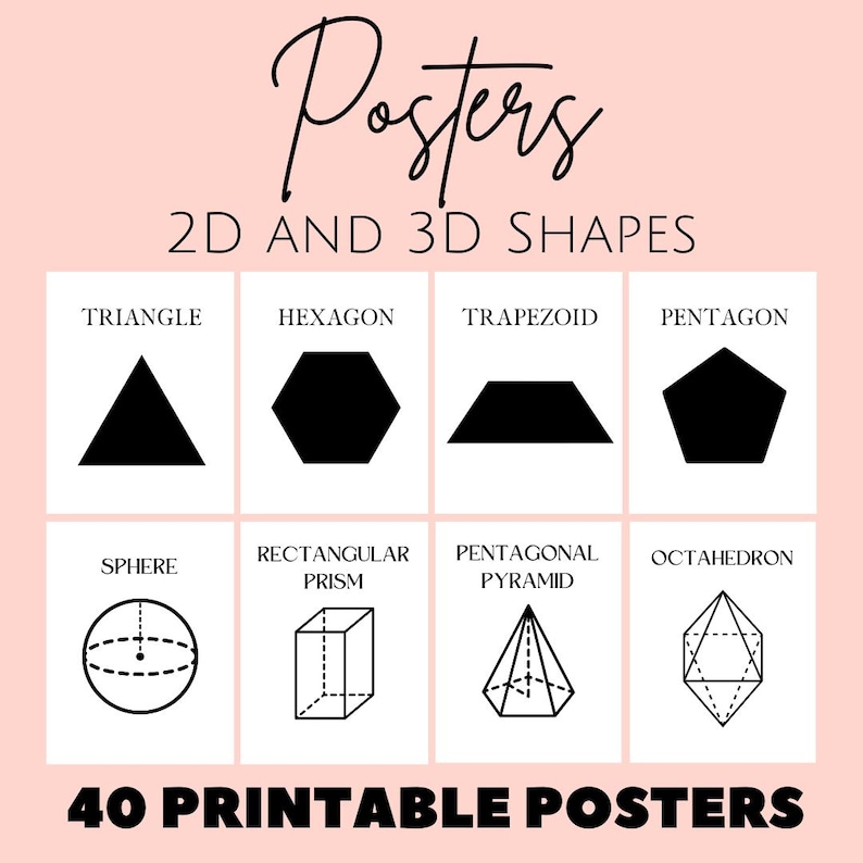 2D and 3D Shape Posters, Math Bulletin Board, Classroom Decor ...