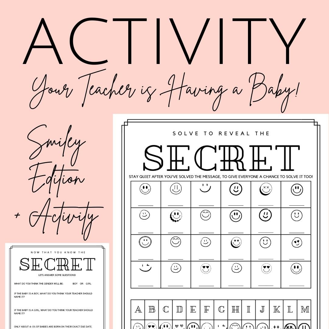 Teacher Pregnancy Announcement Puzzle, Classroom Activity Worksheet ...