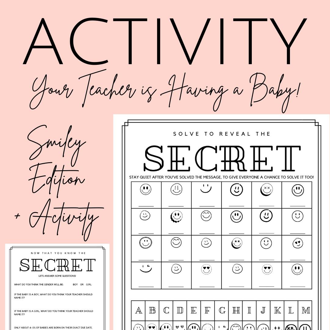 Teacher Pregnancy Announcement Puzzle, Classroom Activity Worksheet ...