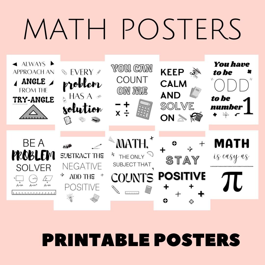 Math Classroom Posters, Math Posters, Easy and Modern Classroom ...