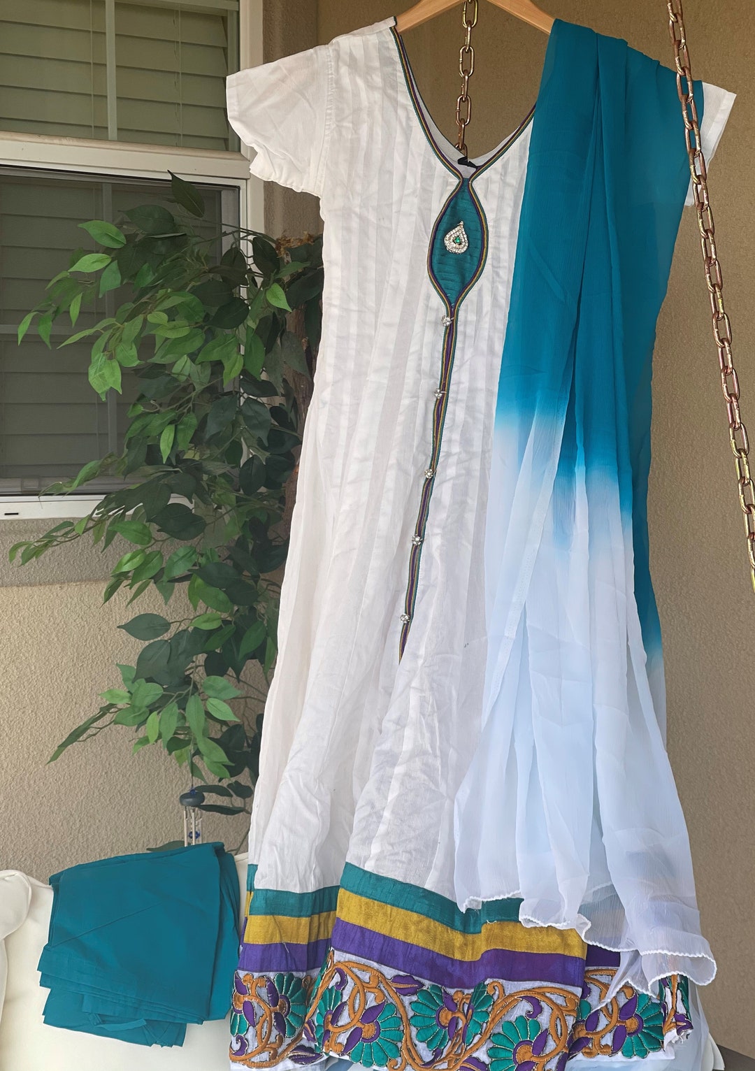 White Indian Dress With Chunni - Etsy