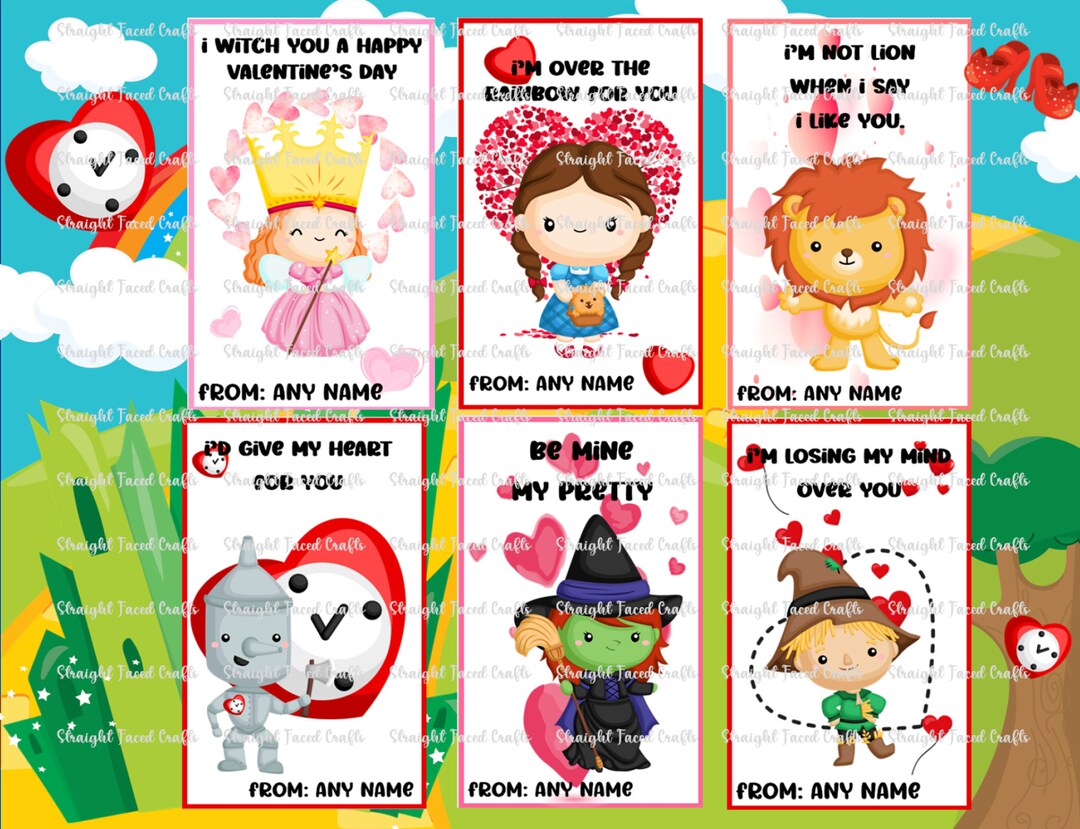 Wizard of Oz Inspired Mini Valentine's Day Cards 24 Ct. - Etsy