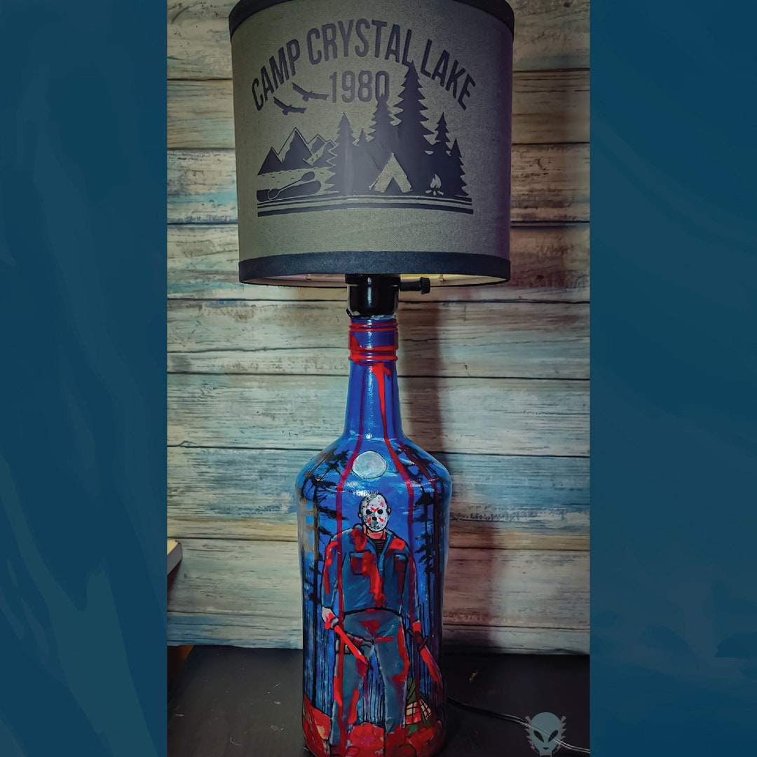 Hand Painted Jason Voorhees in the Forest Lamp - Etsy