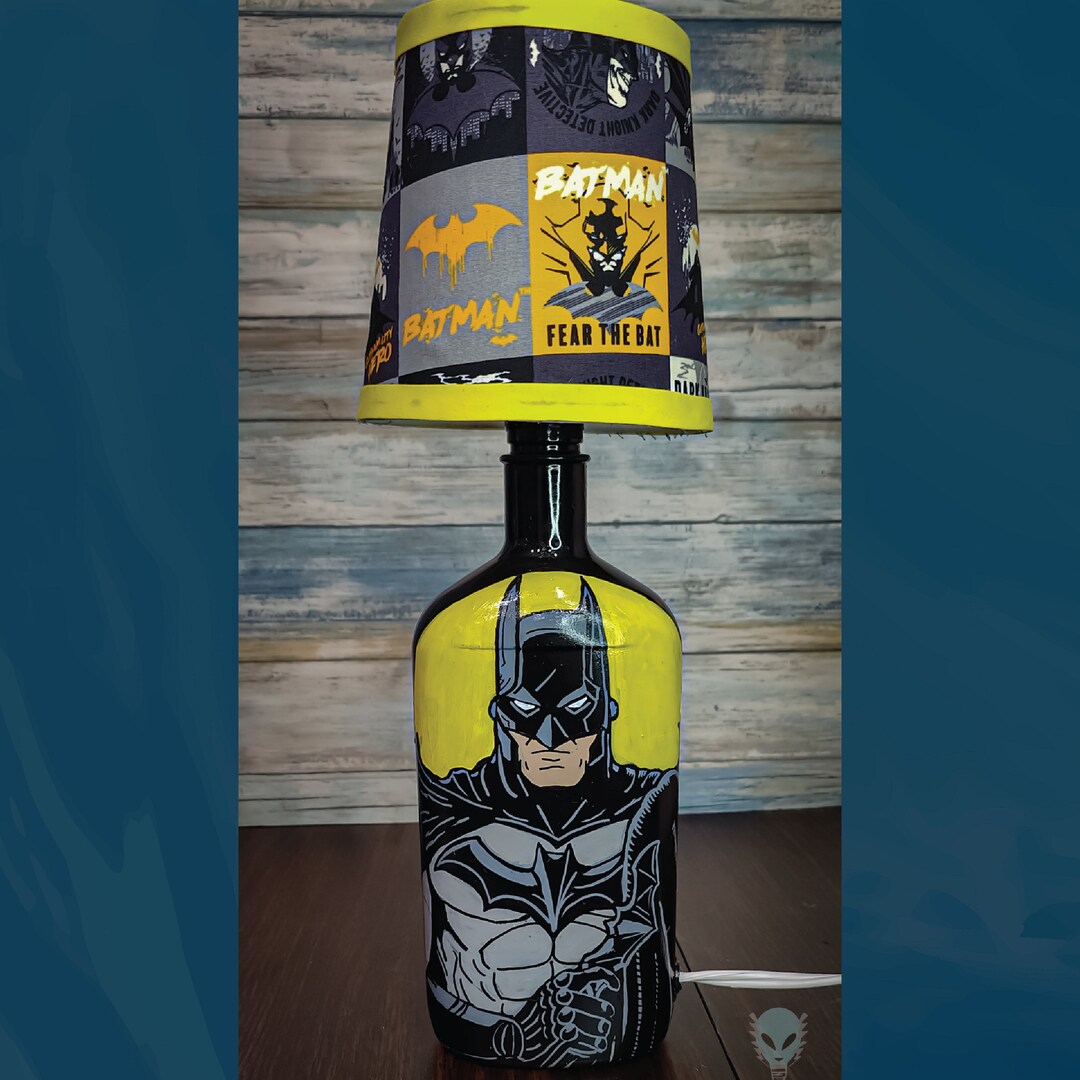 Hand Painted Batman Dark Knight Lamp - Etsy