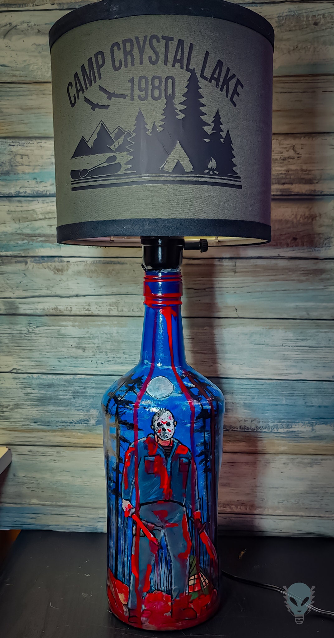 Hand Painted Jason Voorhees in the Forest Lamp - Etsy