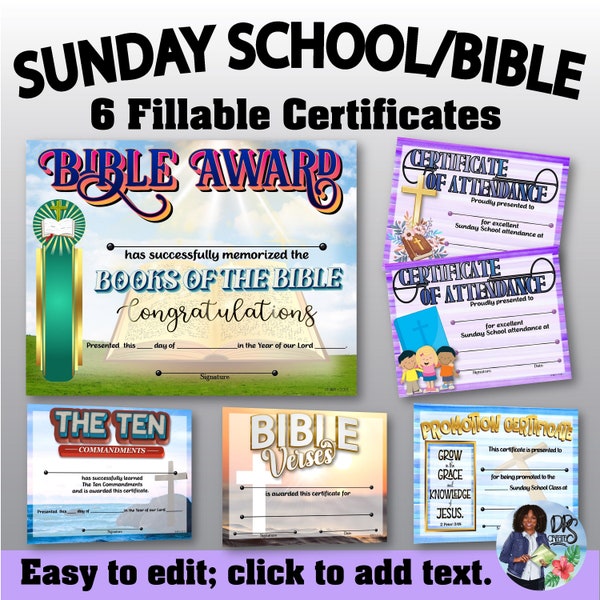 Bible School Certificates - Etsy