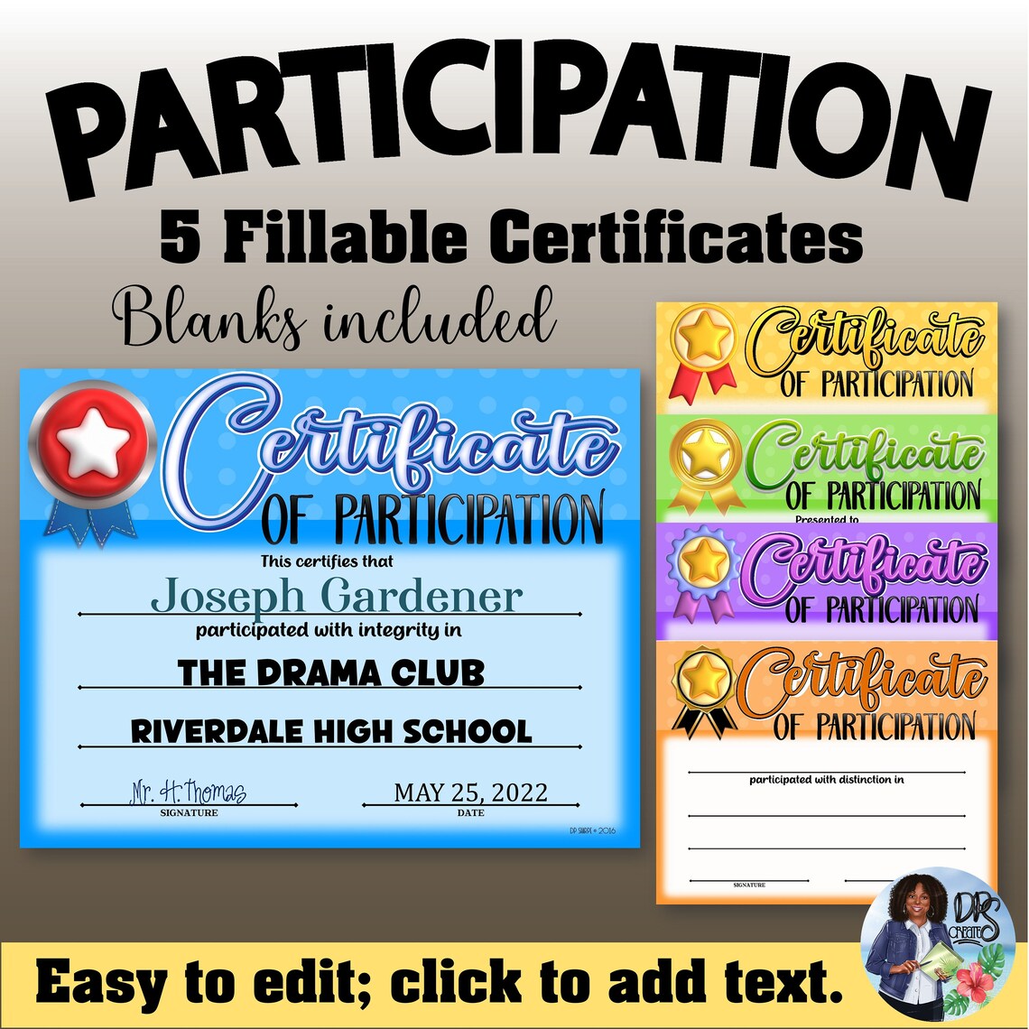 Participation Powerpoint Certificates, Powerpoint Certificate ...