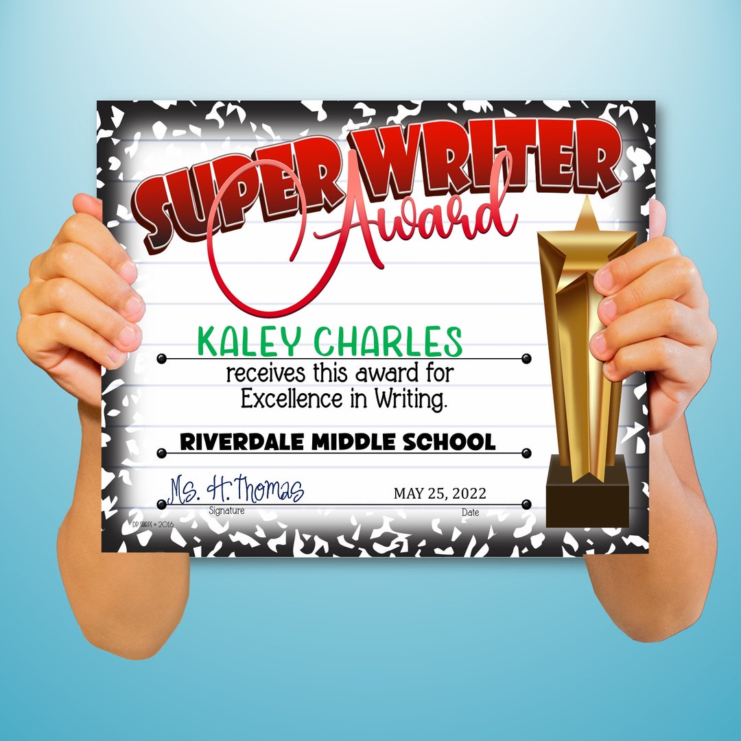 Writer Powerpoint Certificate, Powerpoint Certificate, Writer ...