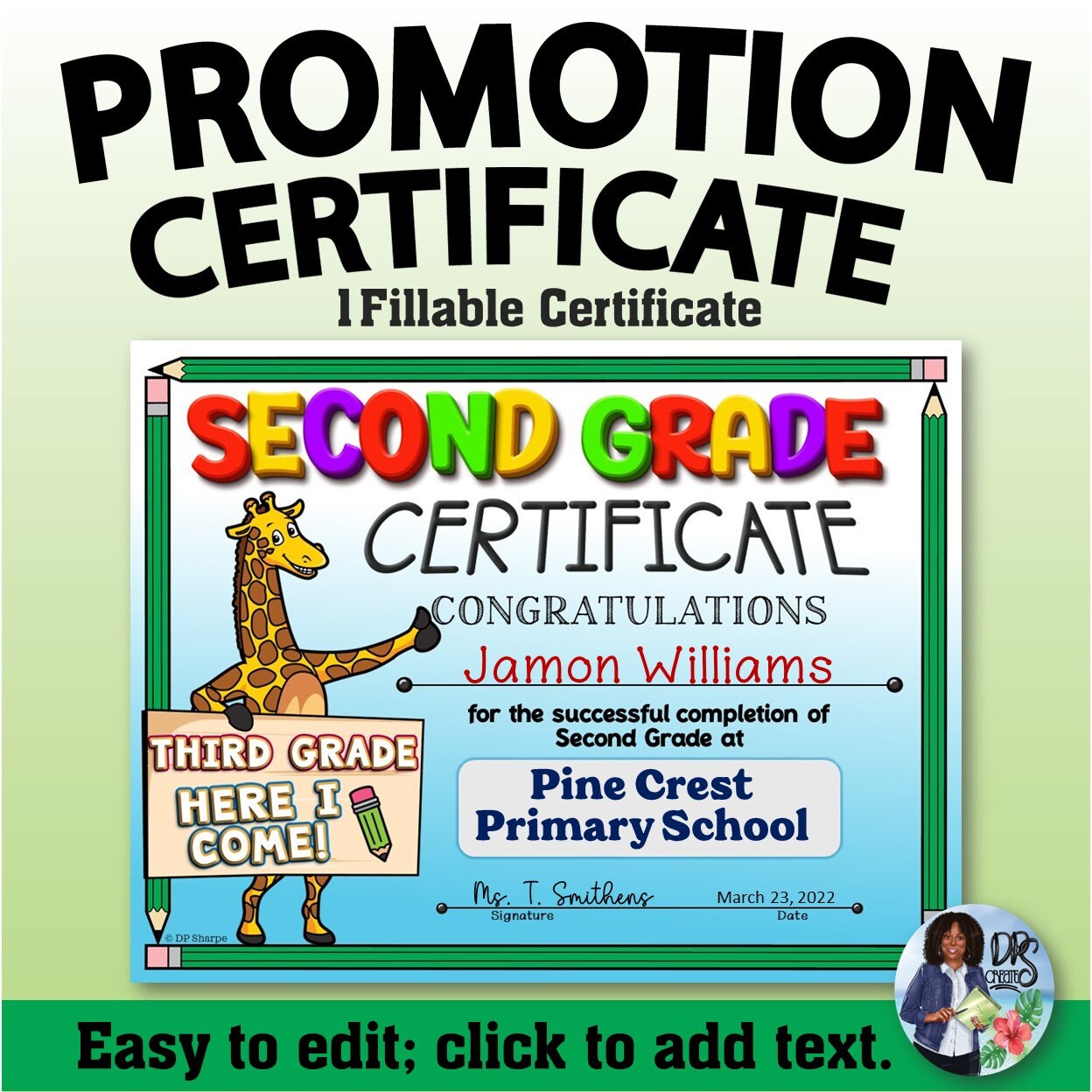 Promotion Certificate - Second Grade - Etsy