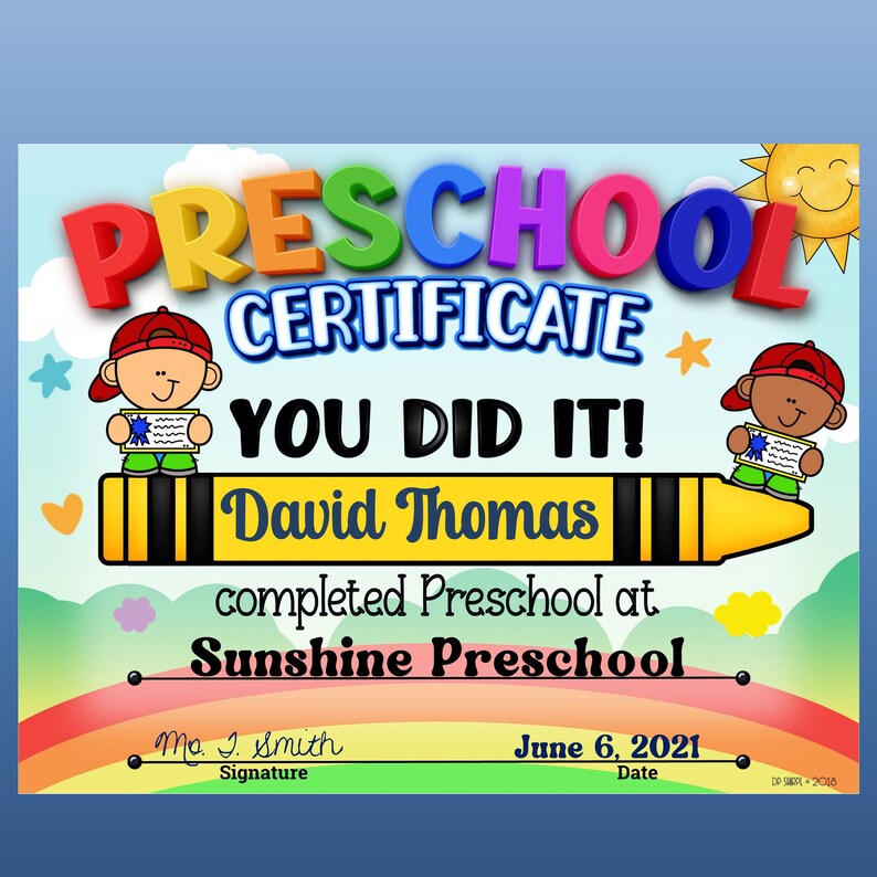 Preschool Promotion Certificates, Powerpoint Certificates, School ...
