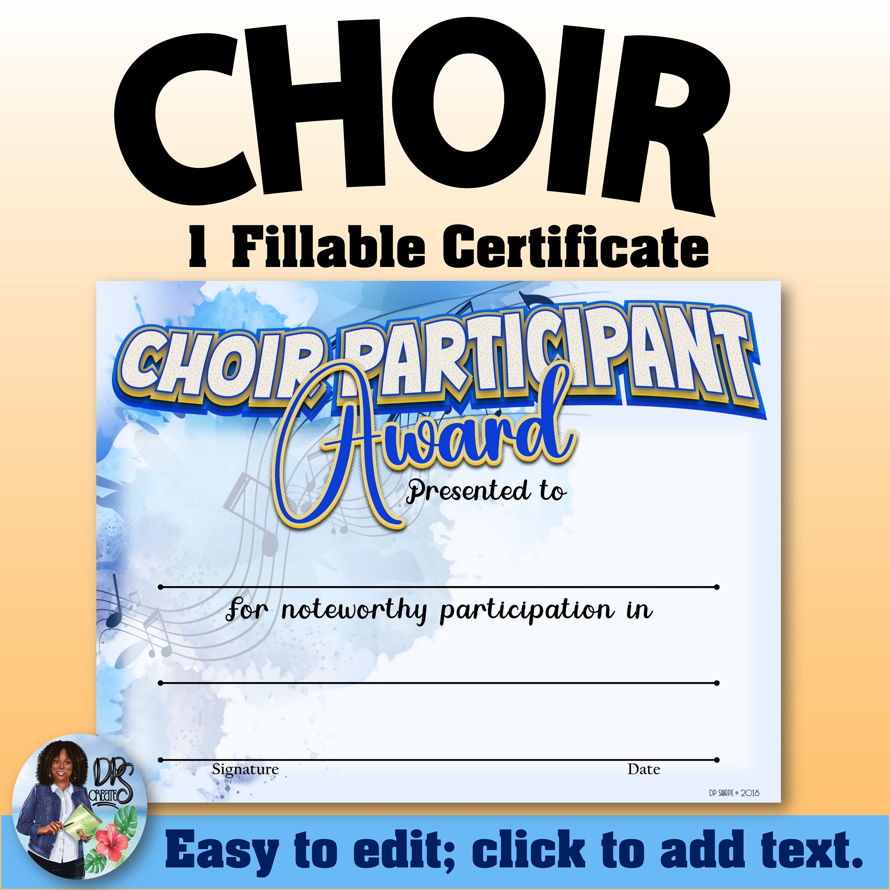 Choir Powerpoint Certificate, Powerpoint Certificate, Music, Templates ...