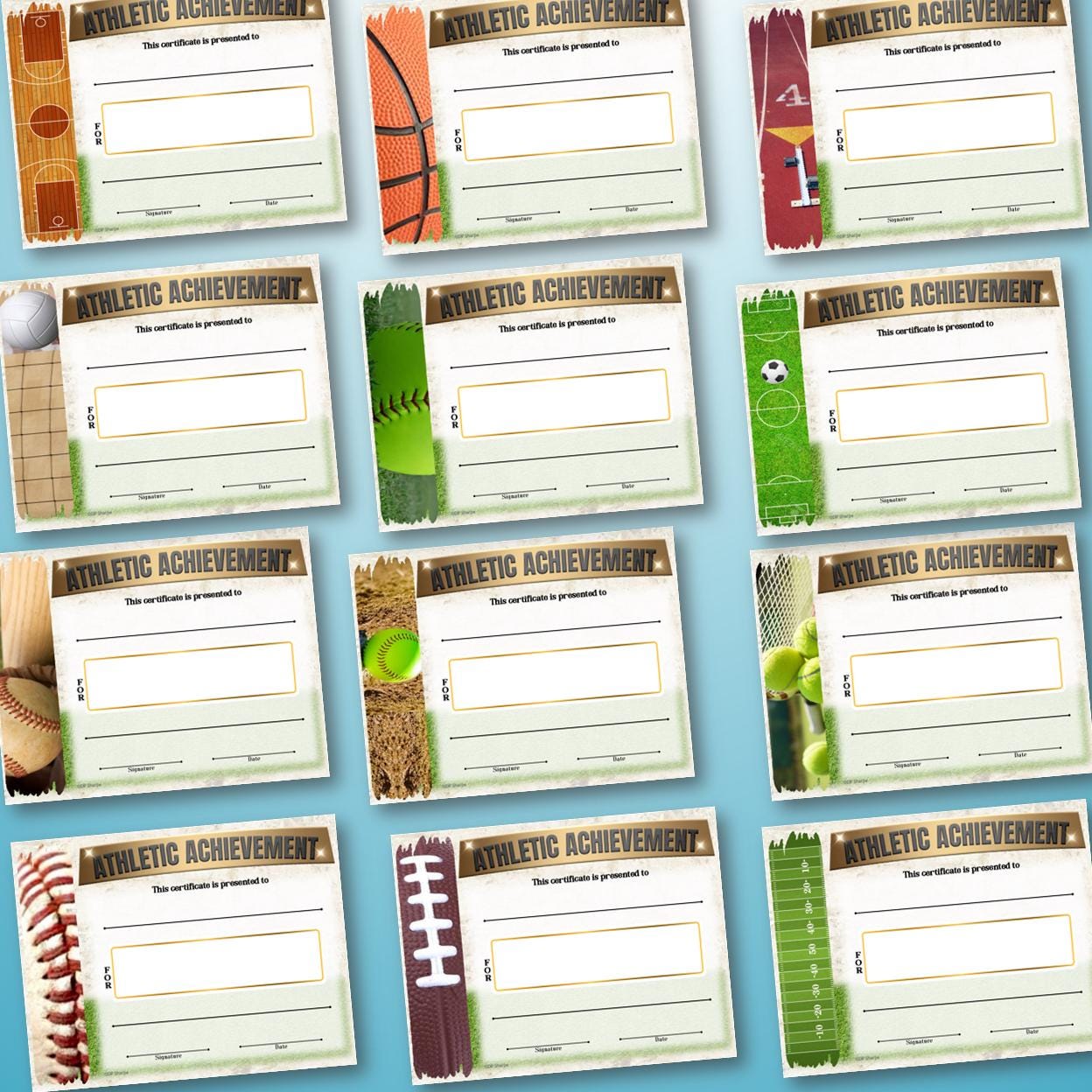 Sports/athletic Certificates, Powerpoint Certificates, School ...