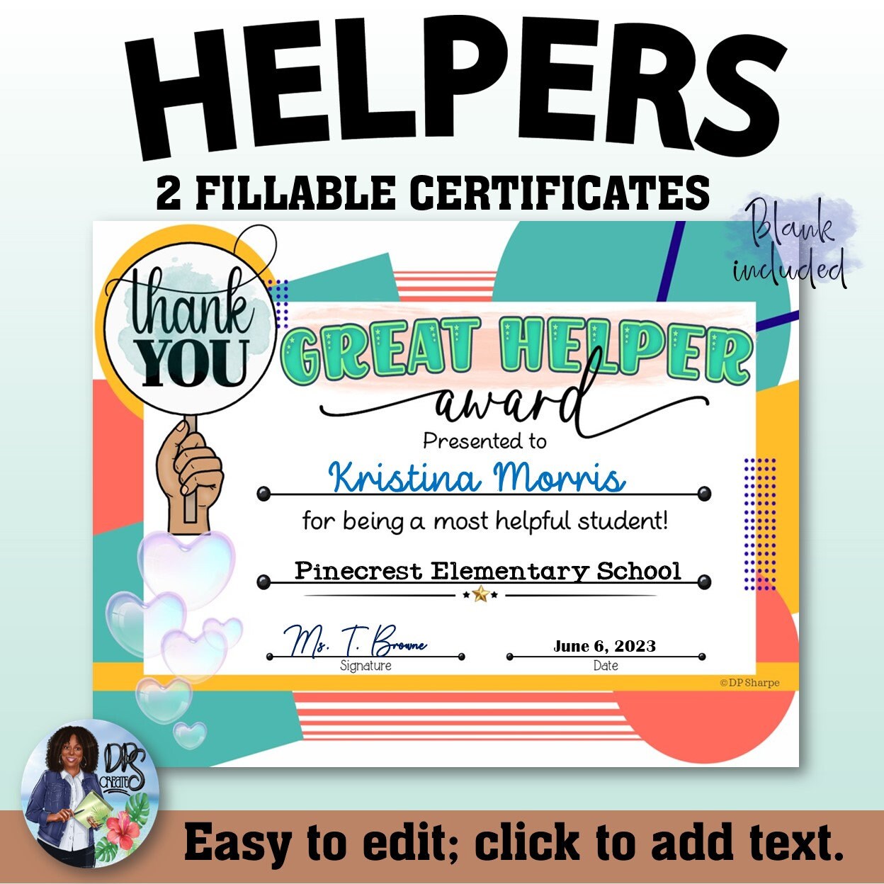 Classroom Helper Certificate - Etsy