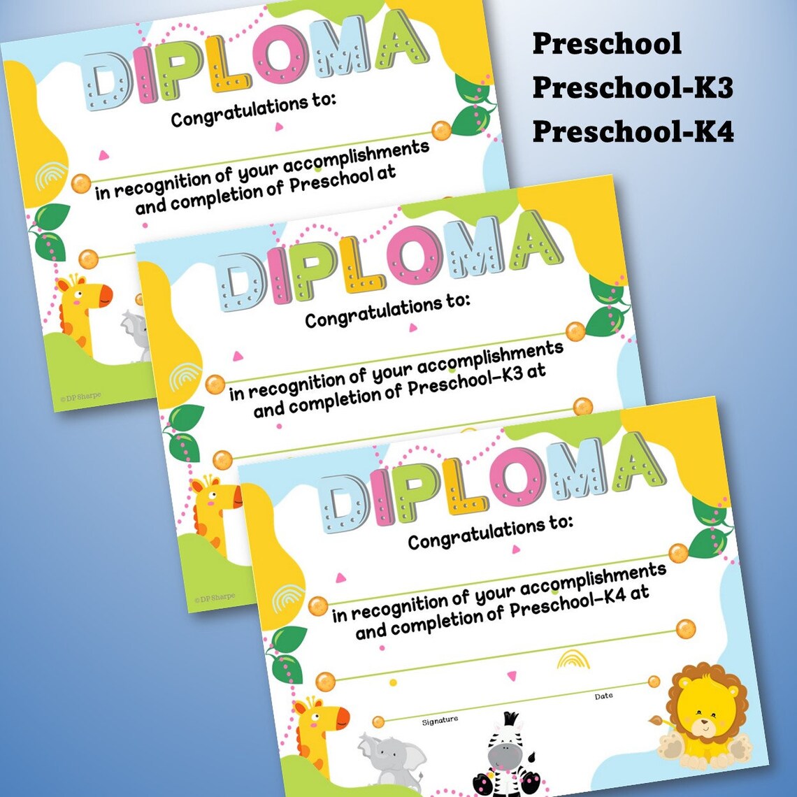 Preschool Kindergarten End of Year Graduation Certificates - Etsy