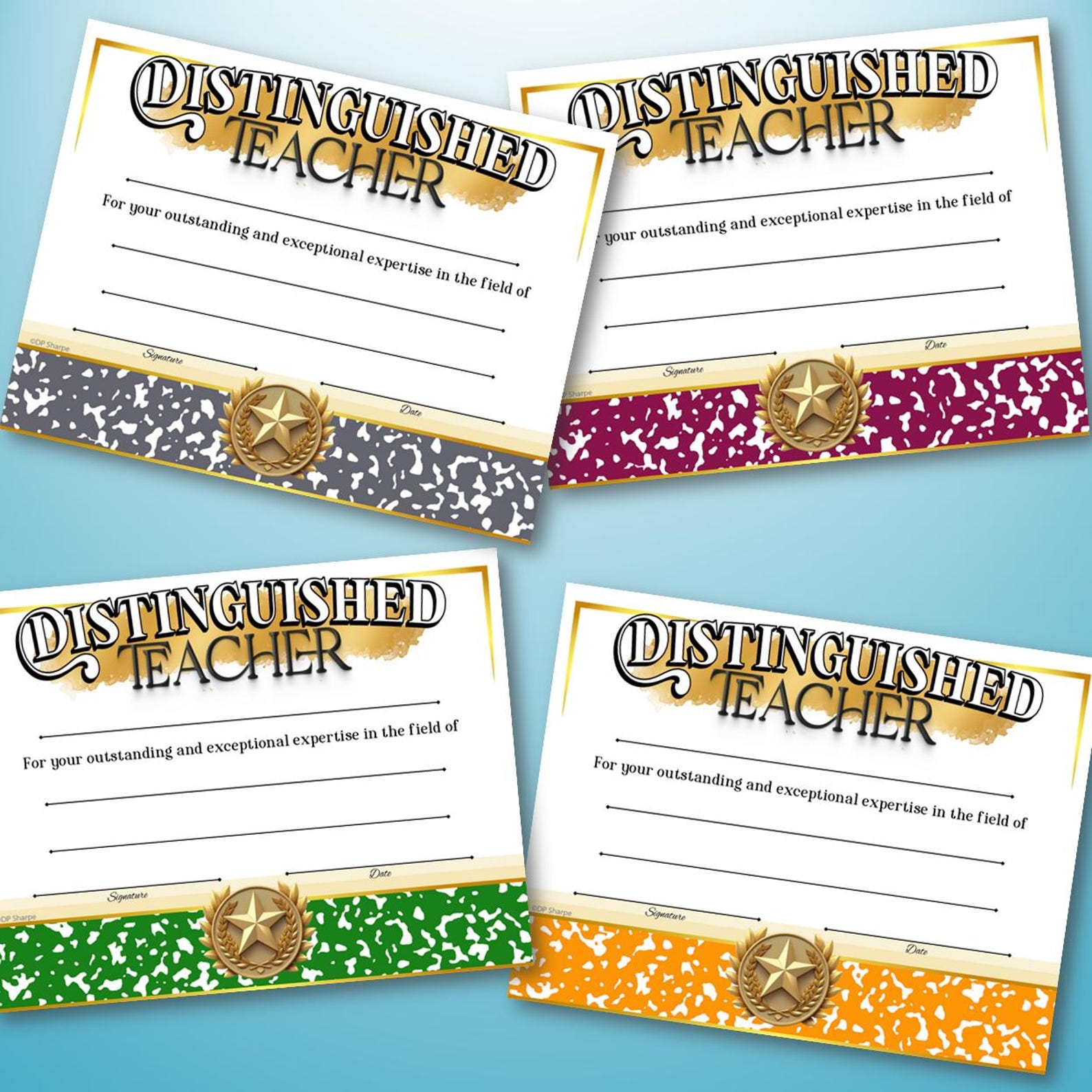 Distinguished Teacher Certificates - Etsy
