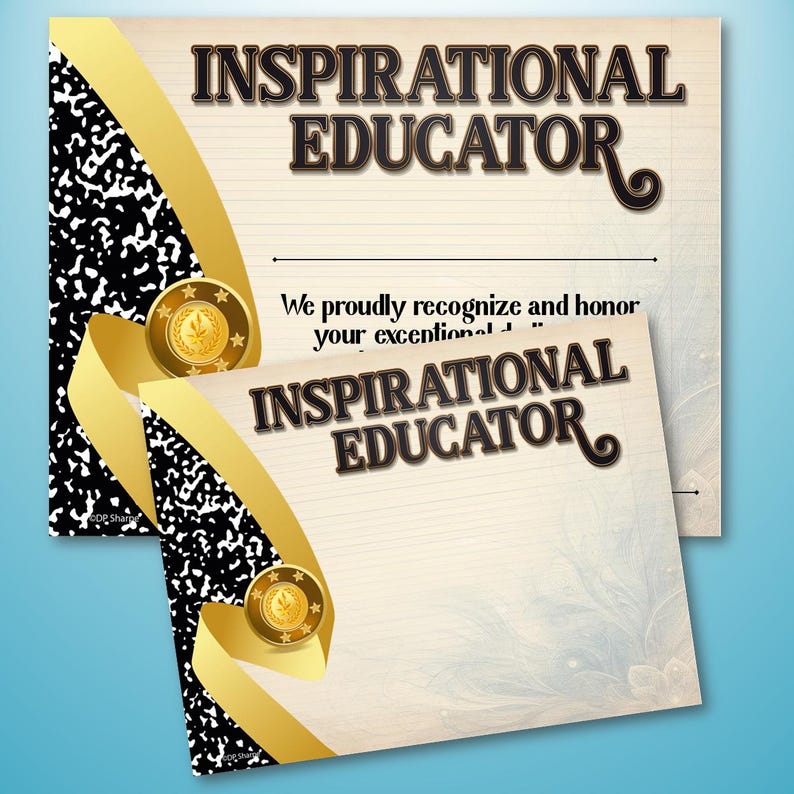 Inspirational Educator Certificate - Etsy