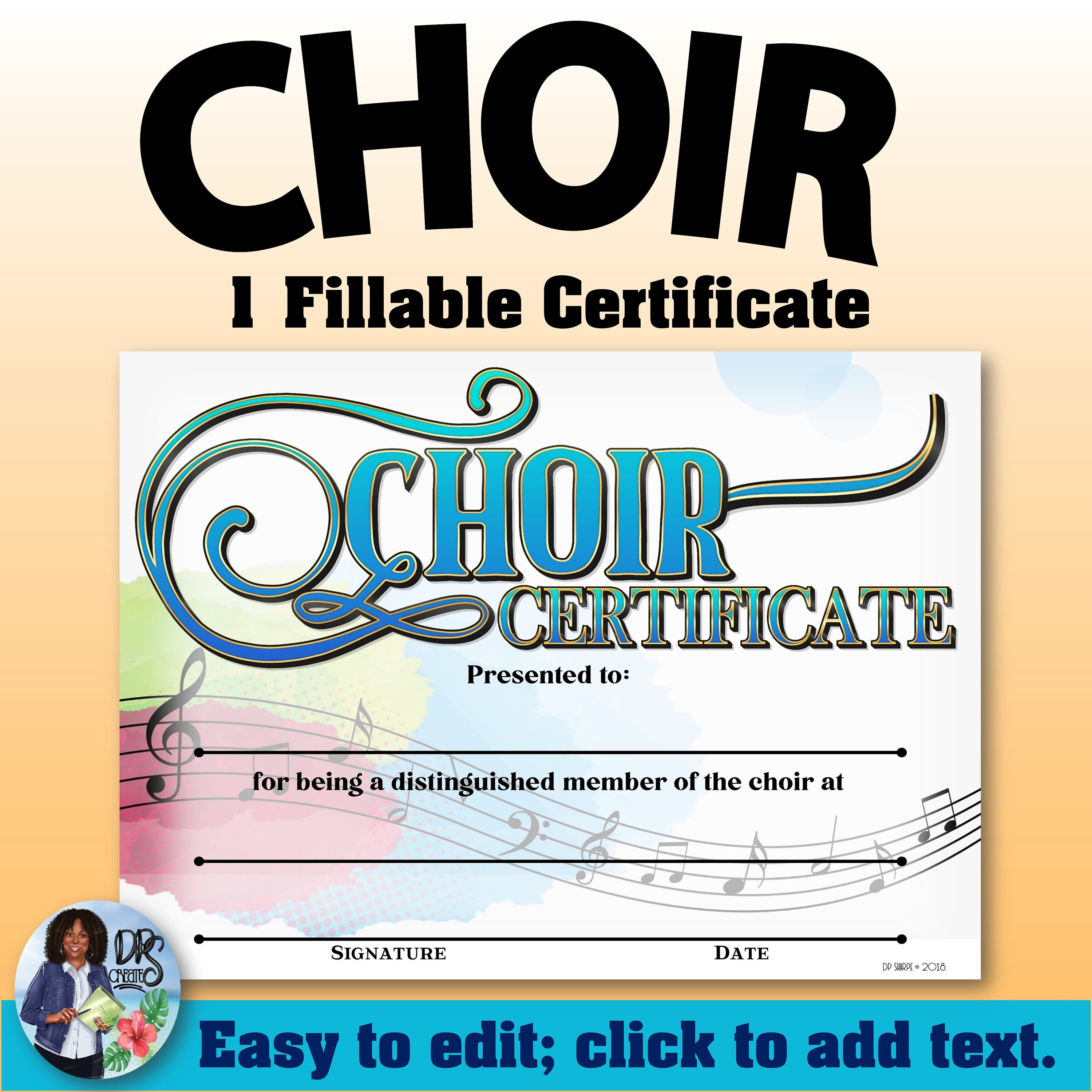 Choir Powerpoint Certificate, Powerpoint Certificate, Music, Templates ...
