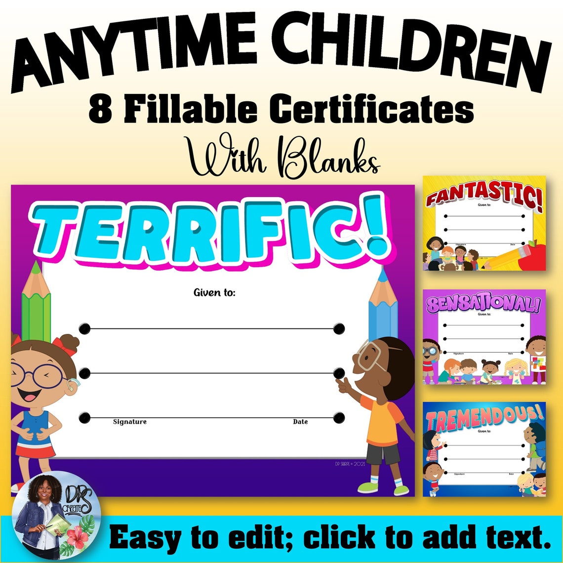 Anytime Children Powerpoint Certificates, Powerpoint Certificate ...