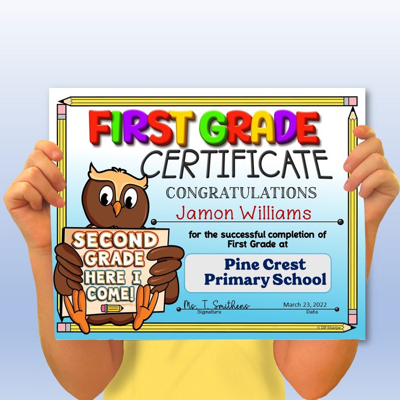 Promotion Certificate - First Grade - Etsy