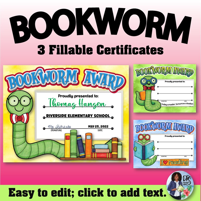 Bookworm Certificates, Powerpoint Certificates, Library Certificates ...