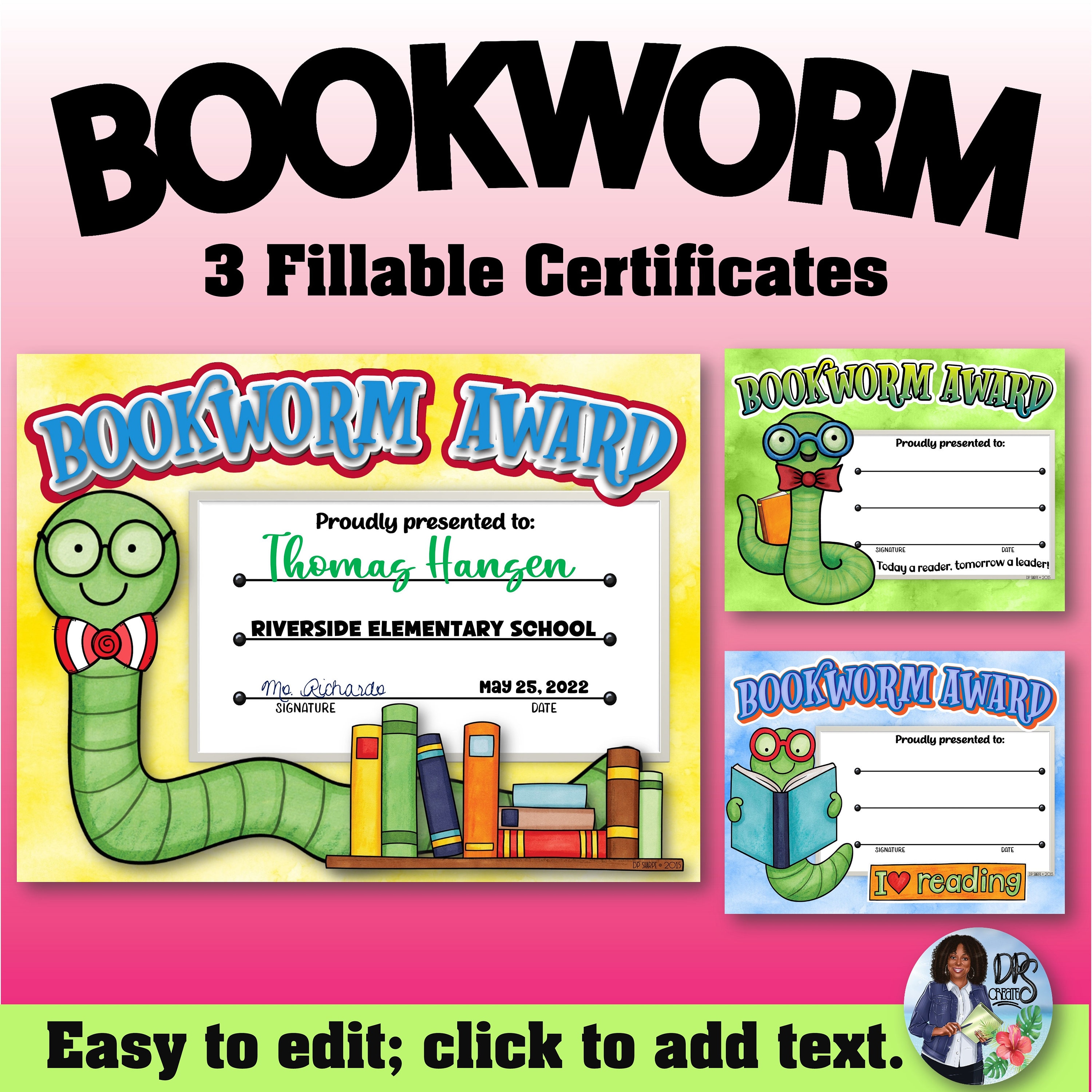 Bookworm Certificates, Powerpoint Certificates, Library Certificates ...