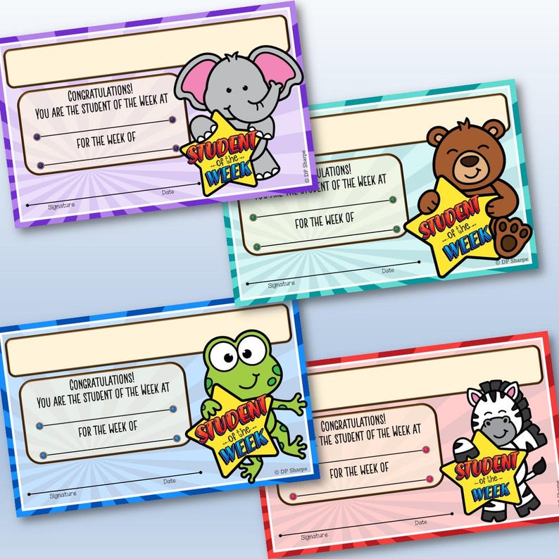 Star of the Week Certificates - Etsy