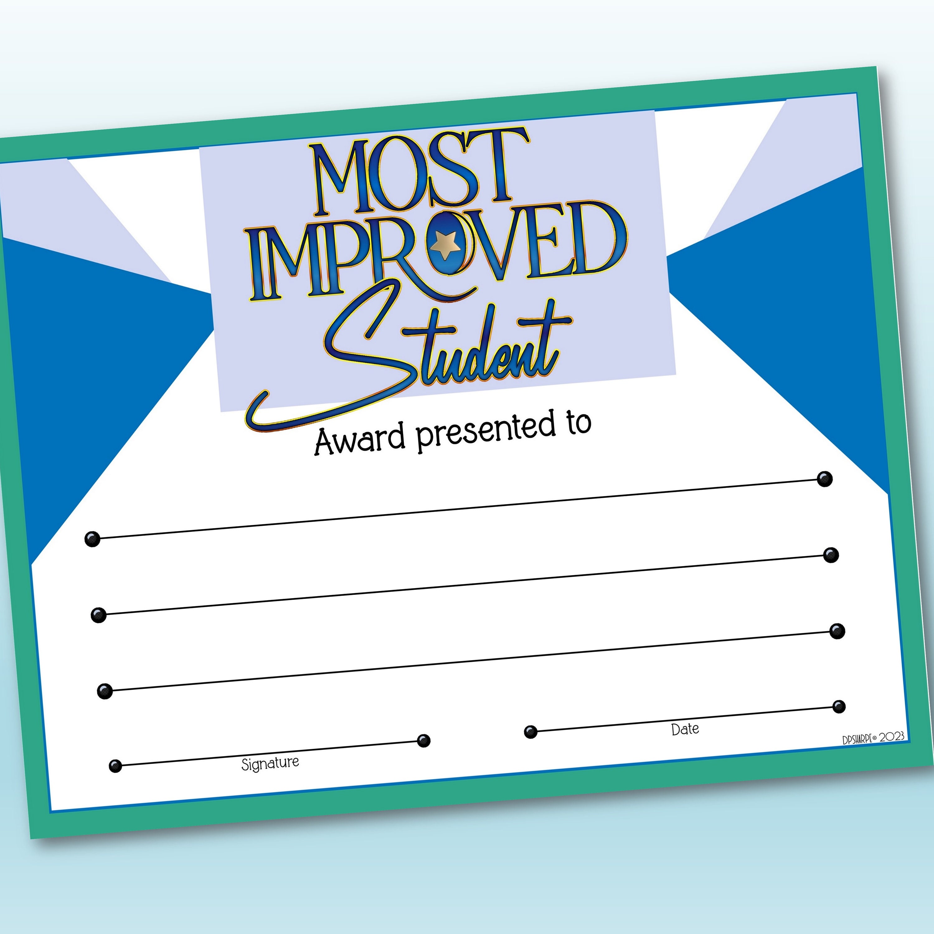 Most Improved Powerpoint Certificates, Powerpoint Certificate, Most ...
