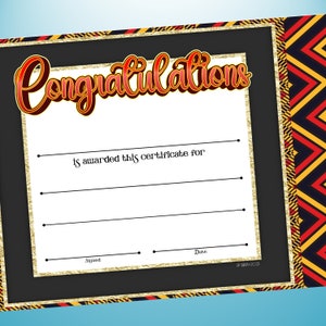 Kente Achievement/recognition Powerpoint Certificate, Fillable ...