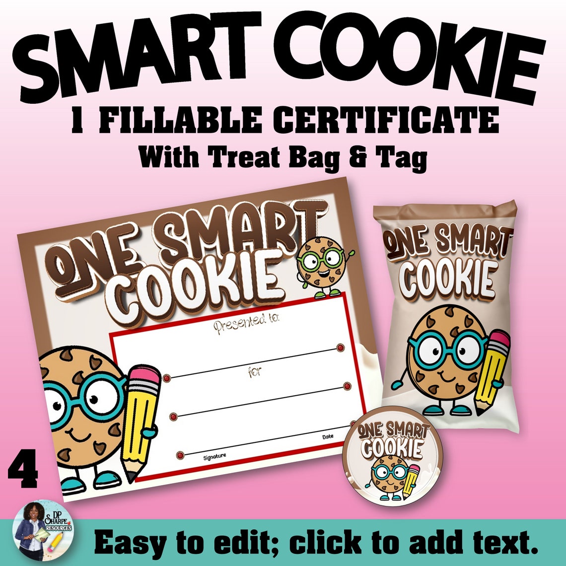 Smart Cookie Certificate With Treat Bag and Tag, Powerpoint ...