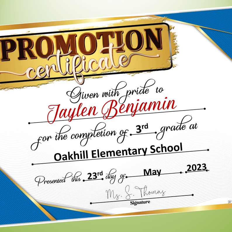 Promotion Certificates, Powerpoint Certificates, School Certificates ...