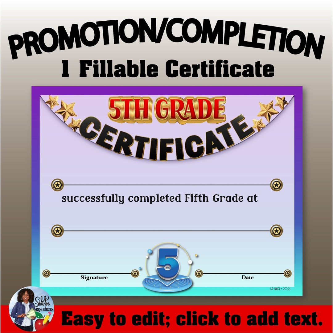 Promotion Certificate, Powerpoint Certificates, School Certificates ...