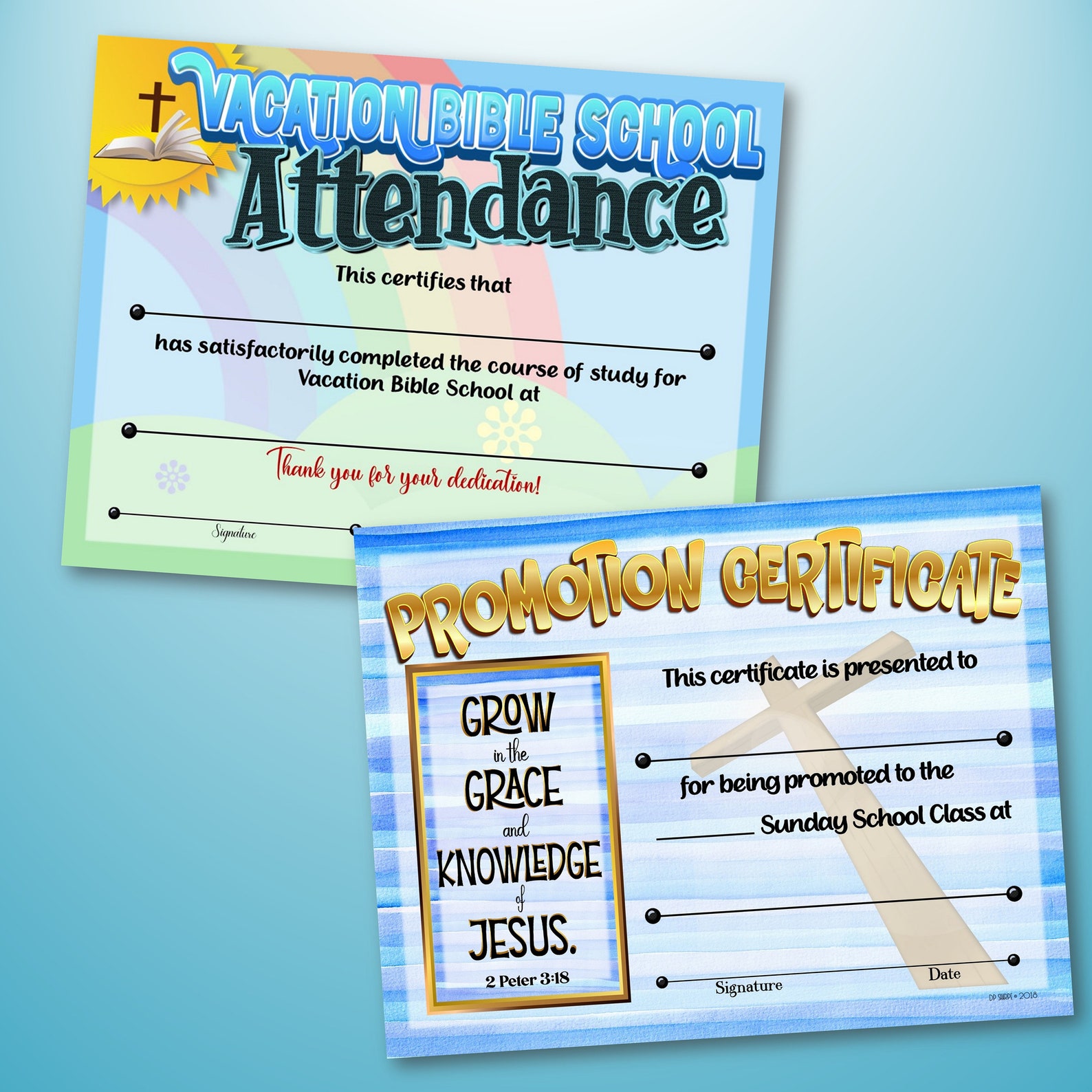 Sunday School and Bible Certificates, Powerpoint, Templates, Editable ...