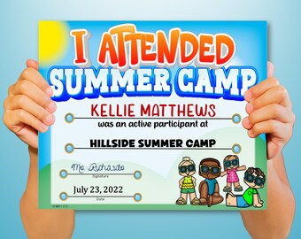Summer Camp Certificate, Fillable Certificates, Powerpoint, Templates ...