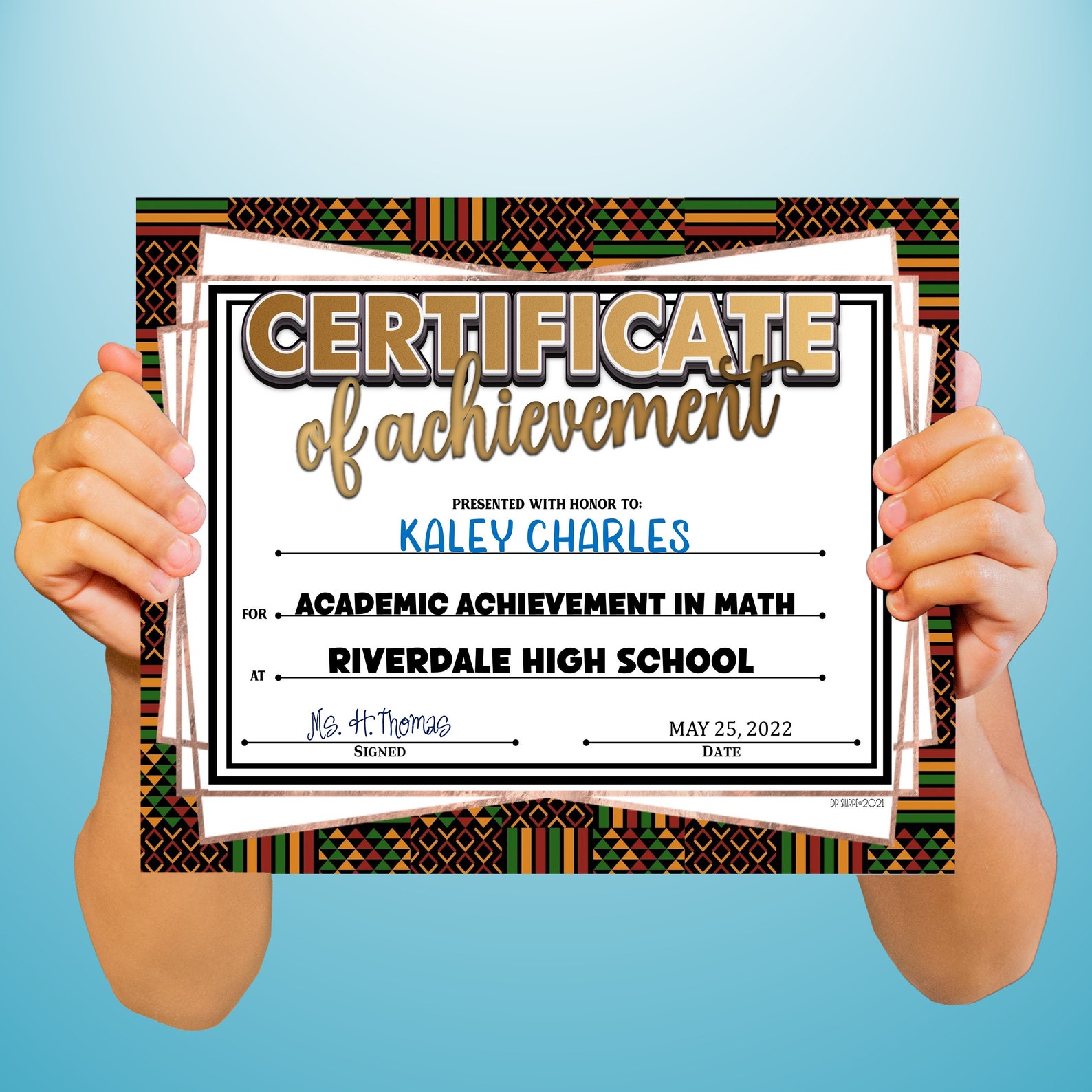 Kente Achievement/recognition Powerpoint Certificate, Fillable ...