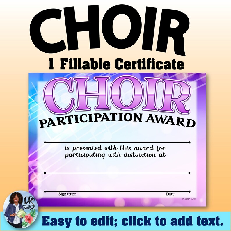 Choir Powerpoint Certificate, Powerpoint Certificate, Music, Templates ...