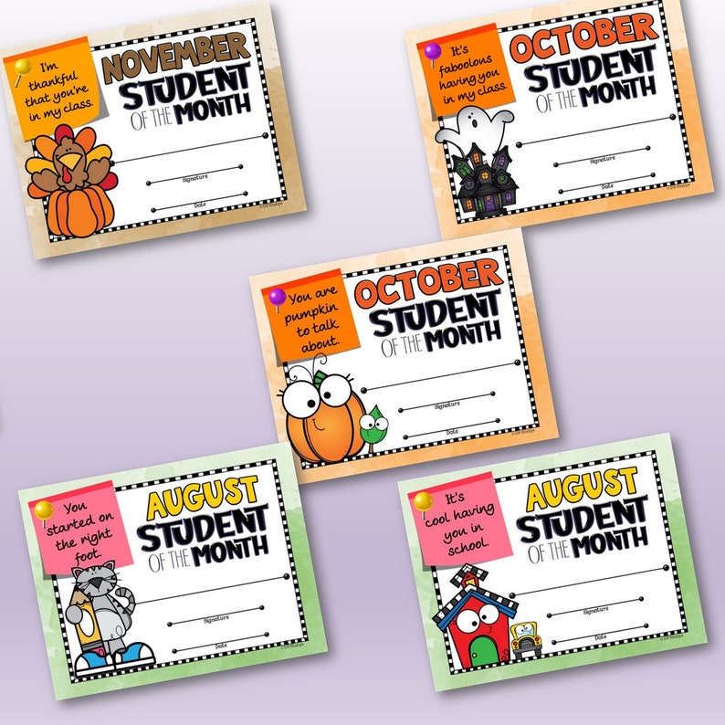 Student of the Month Certificates - Etsy