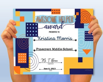 Classroom Helper Certificate - Etsy